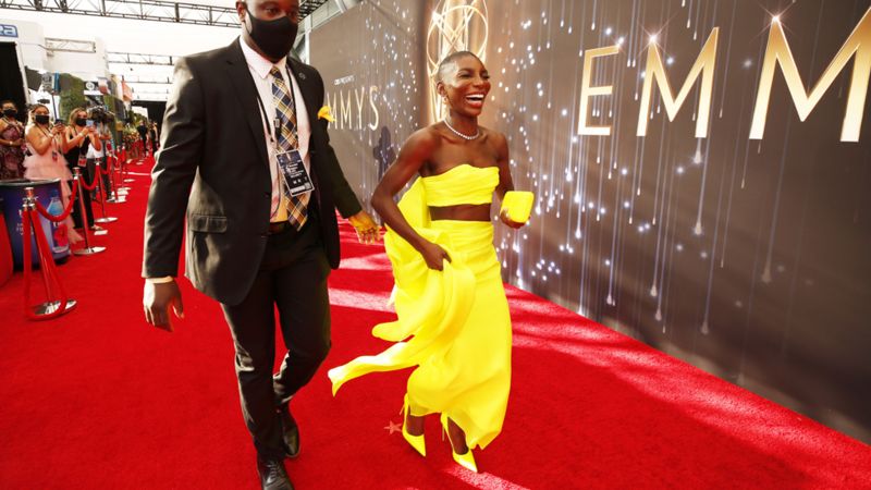 Emmy Awards 2021: The red carpet looks in pictures - BBC News