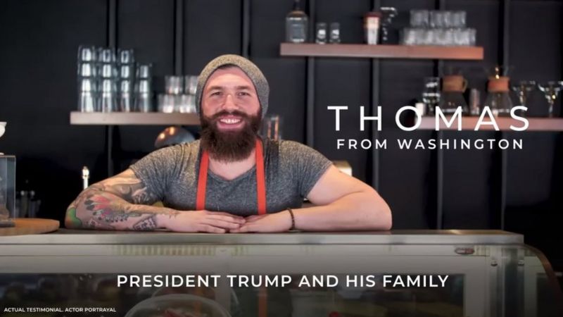 'Supporters' in Trump Facebook adverts were actors - BBC News