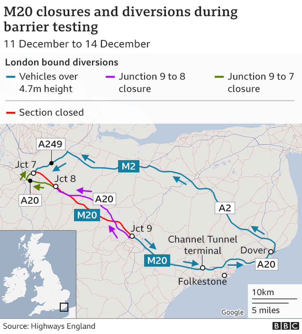 Operation Brock M20 barrier test as Brexit date looms - BBC News