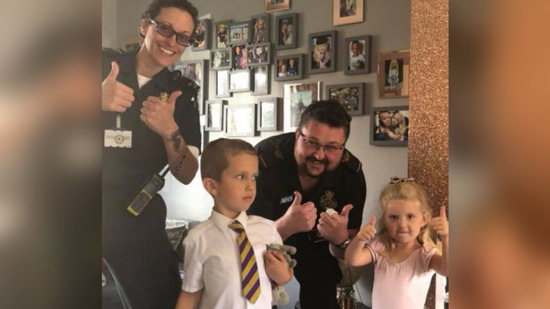 Boy, 5, with autism gets award for 999 call after mum collapsed - BBC News