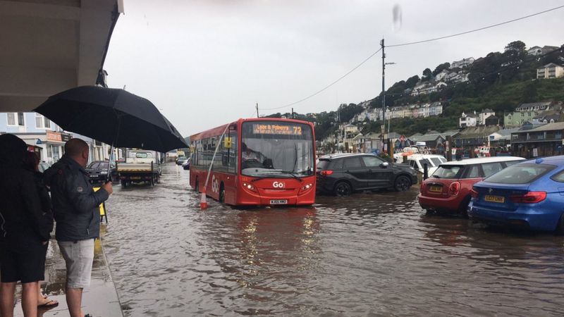 Floods across Devon and Cornwall after 'biblical' rainfall - BBC News