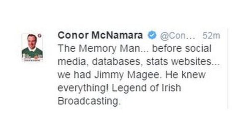 Jimmy Magee, veteran sports commentator, dies - BBC News
