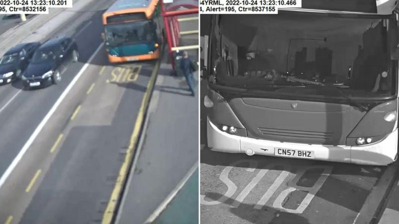 Leeds bus fined for being in bus lane to get to bus stop - BBC News