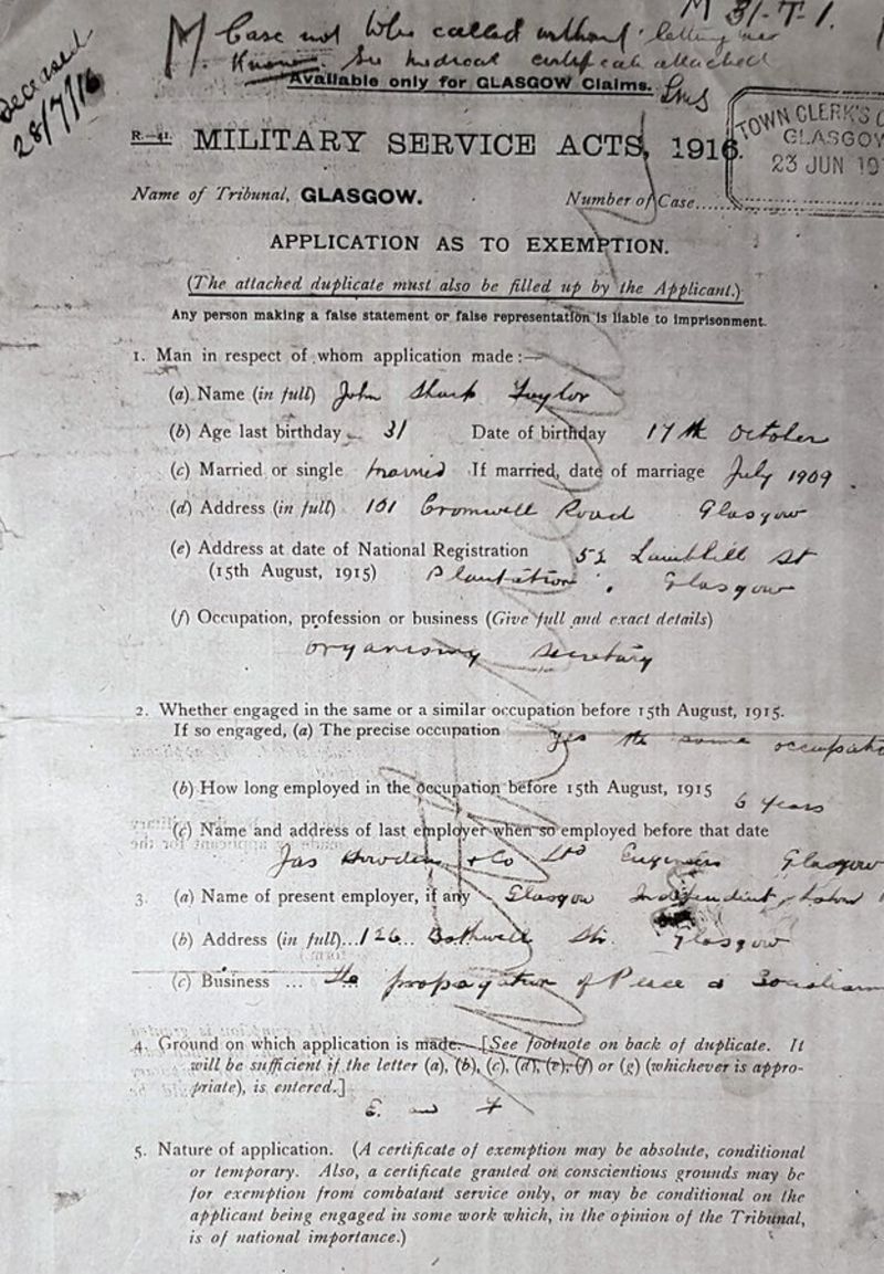 'Remember conscientious objectors too' - BBC News