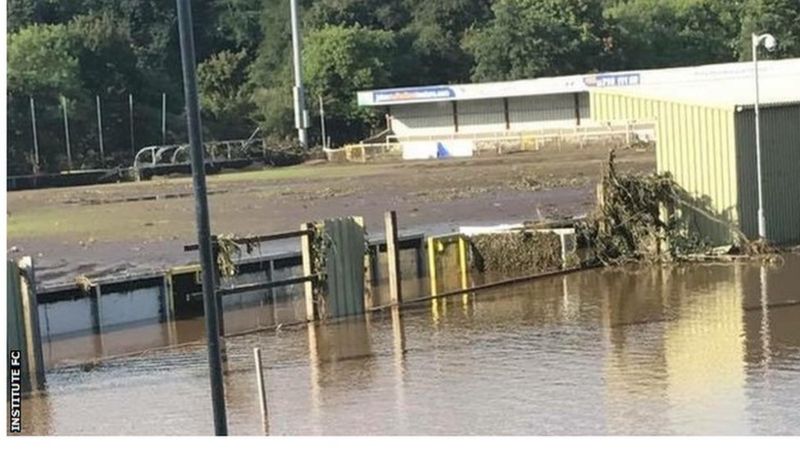 Institute FC: Floods may force club from Riverside stadium - BBC News