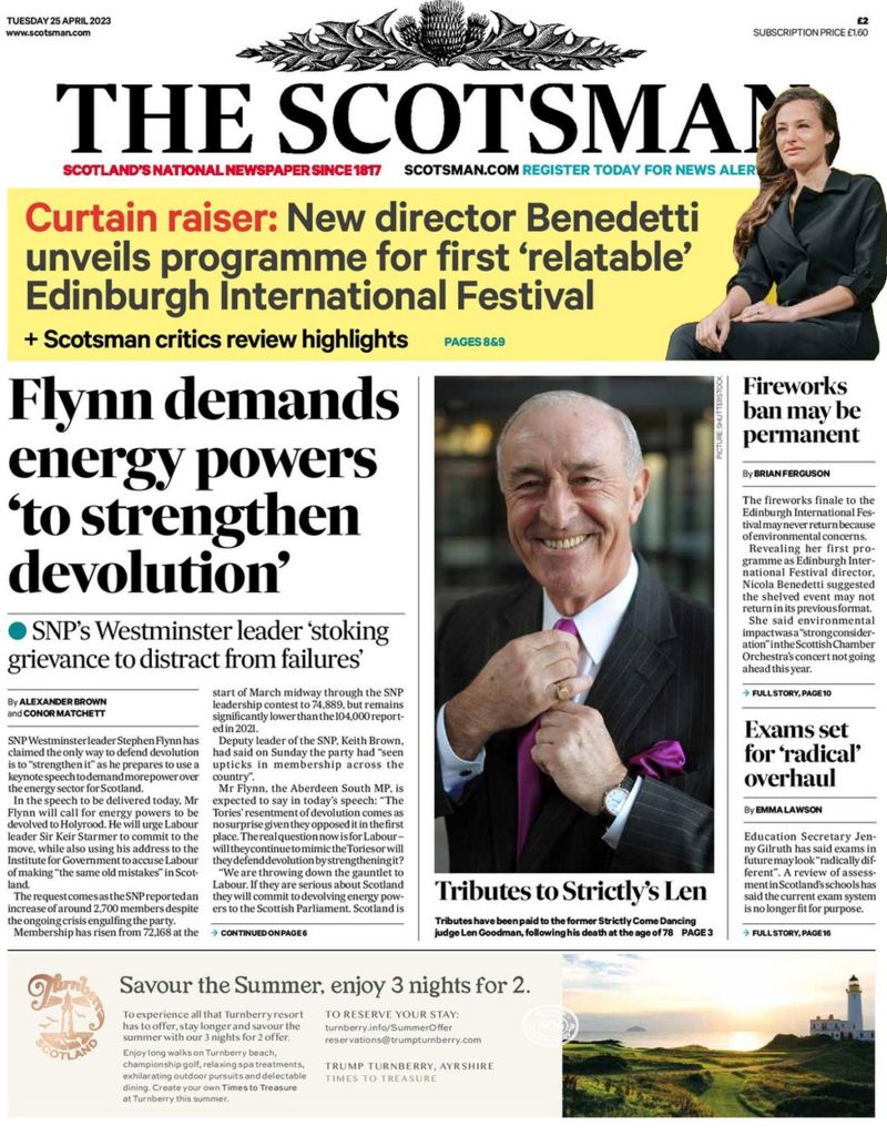 Scotland's papers: Sudan fears and devolution call for energy powers ...