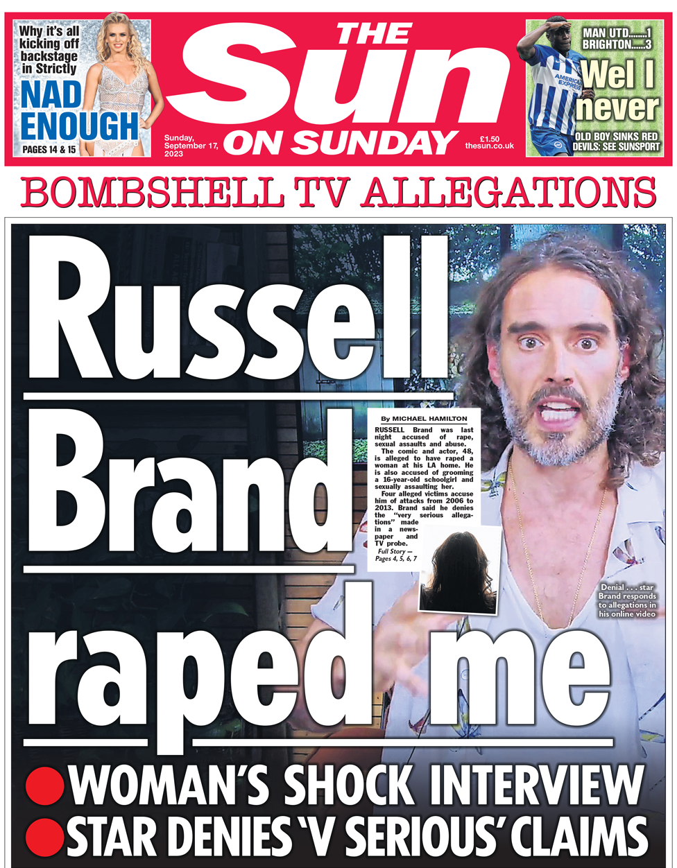 Scotland's papers: Russell Brand allegations and dementia study blow ...