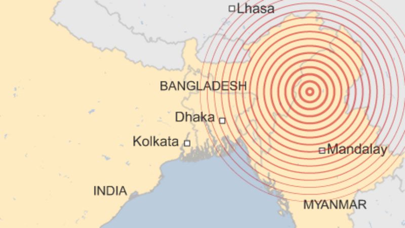 Myanmar shaken by 6.9 magnitude earthquake - BBC News
