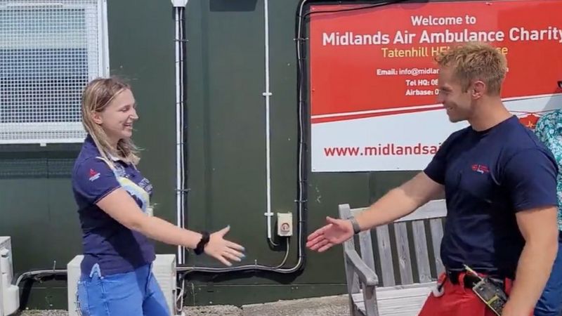 Horse rider thanks paramedic who helped save her life - BBC News