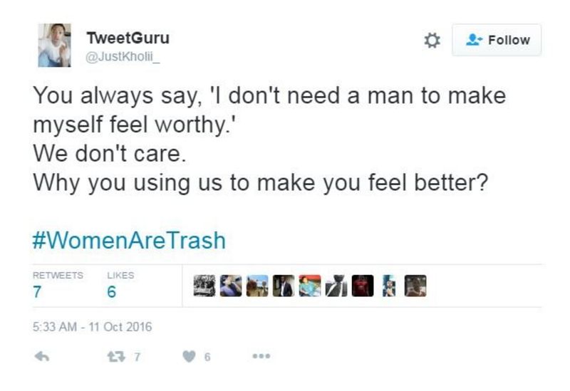 Why 'Women Are Trash' trended on a day celebrating girls - BBC News