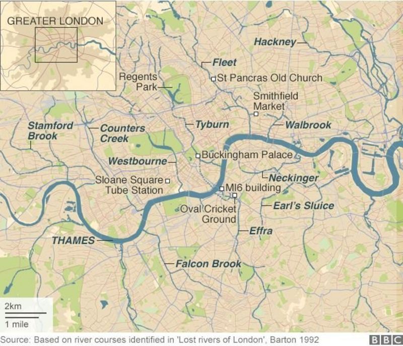The lost rivers that lie beneath London - BBC News