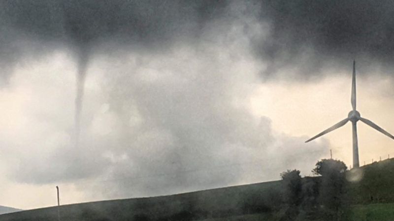 Tornadoes caught on camera across two counties in Wales - BBC News