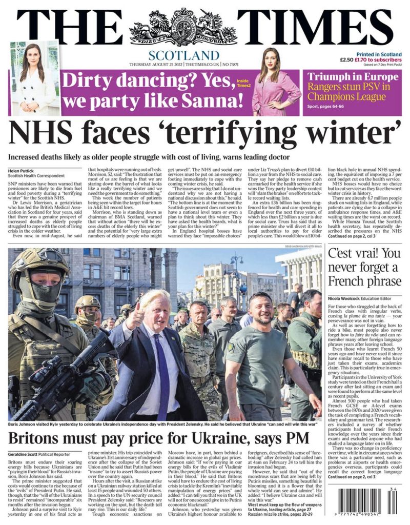 Scotland's papers: 'Winter of discontent' ahead for Scotland - BBC News