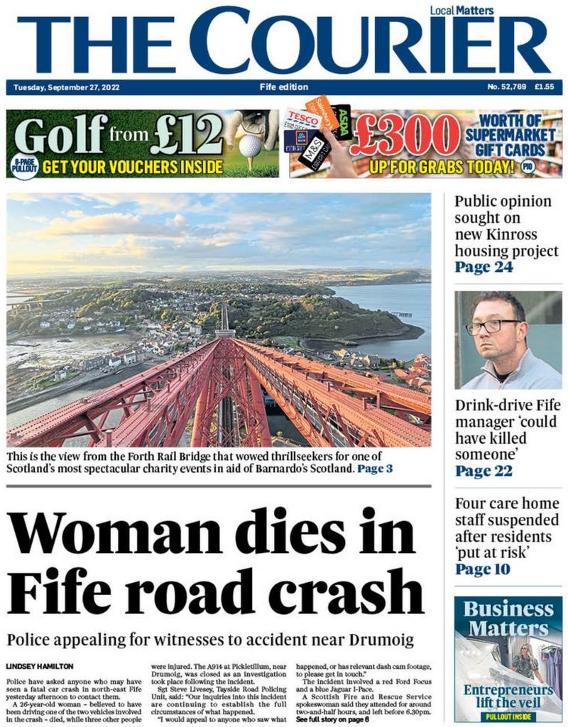 Scotland's papers: UK financial market in 'turmoil' as 'pound tanks ...