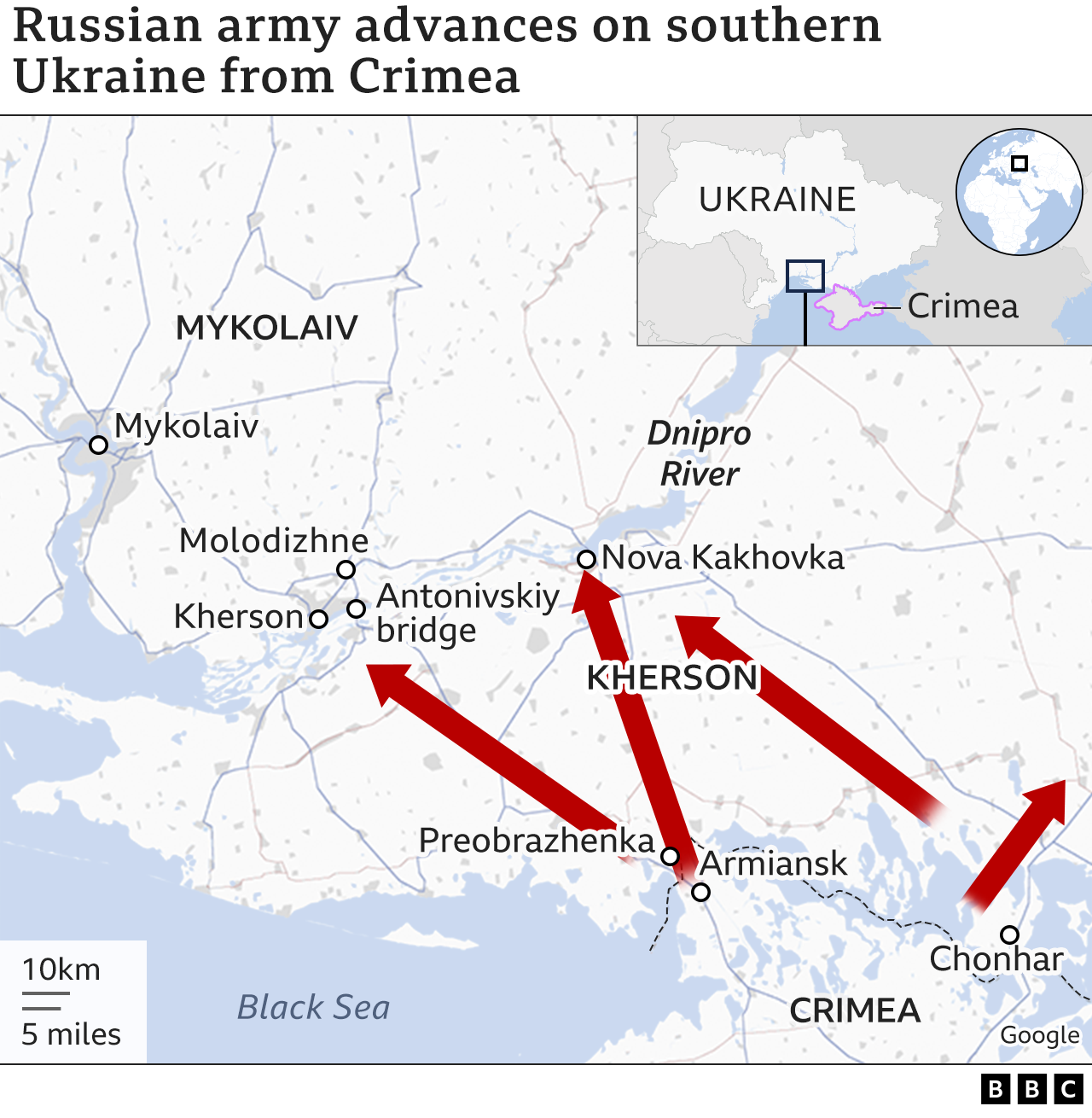 Ukraine war: How Russia took the south - and then got stuck - BBC News
