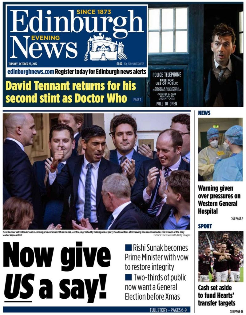 Scotland's papers: 'Unite or die' and 'Let the people have their say ...