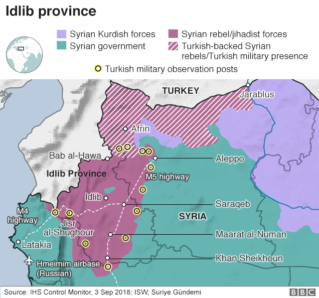 Syria War Idlib Rebels Targeted By Fiercest Raids In Weeks Bbc News