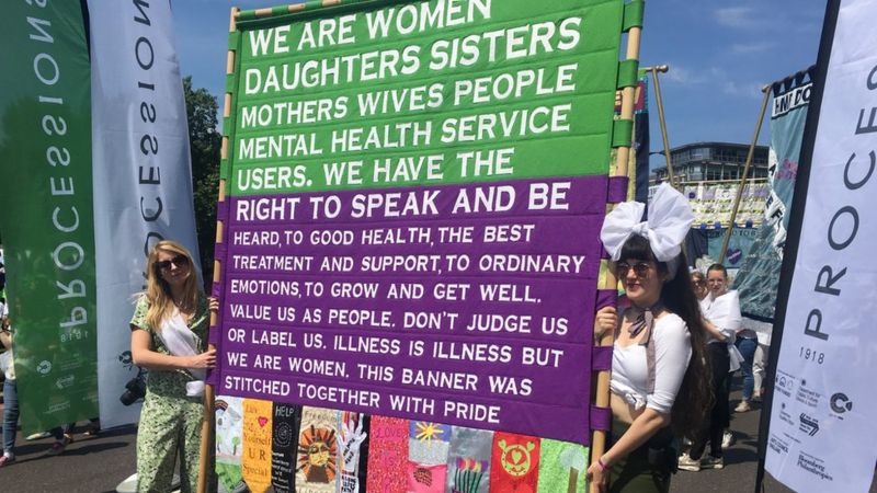 Mass March Marks 100 Years Of Womens Vote Bbc News