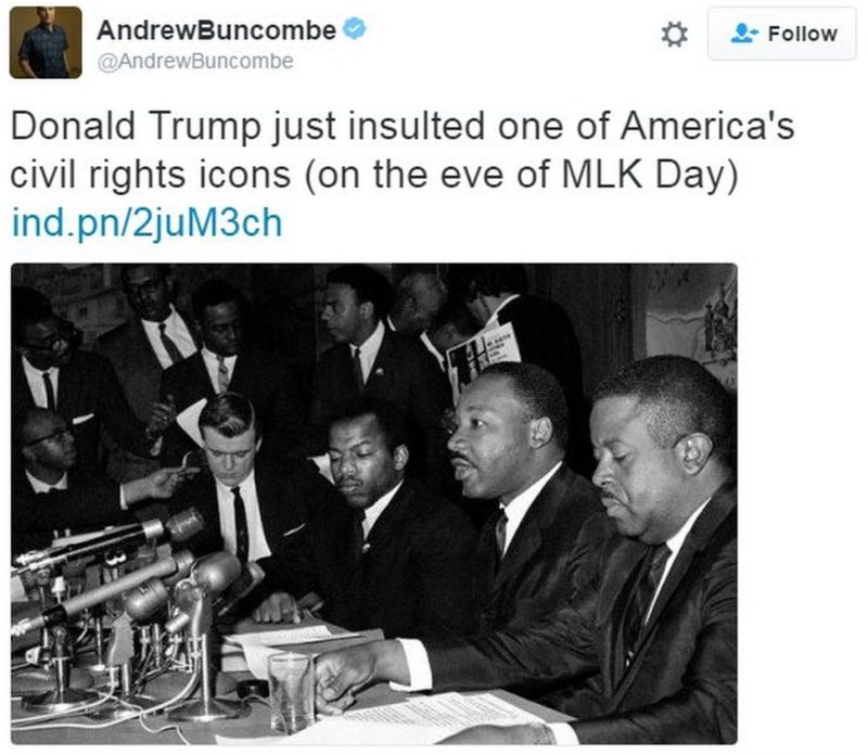 John Lewis: Trump slammed for attack on rights icon - BBC News