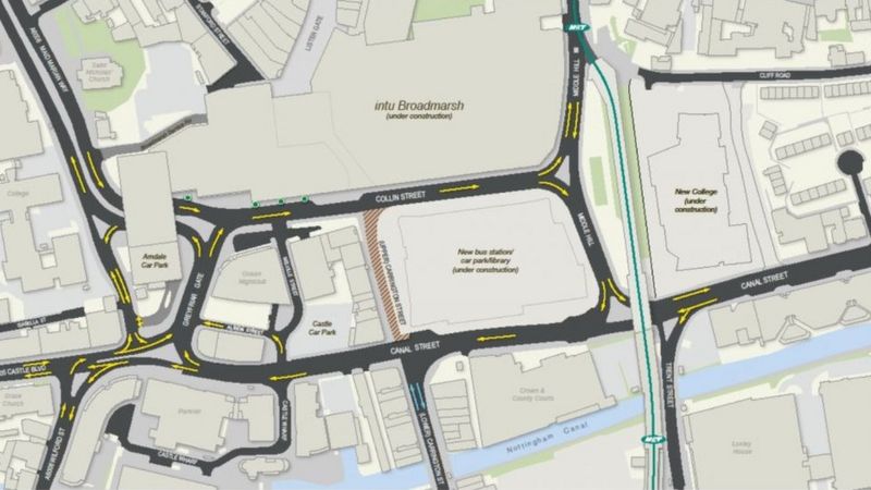 Nottingham city centre road layout works to begin - BBC News