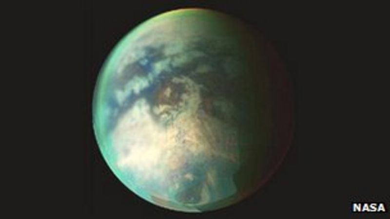 Thousand-year wait for Titan's methane rain - BBC News