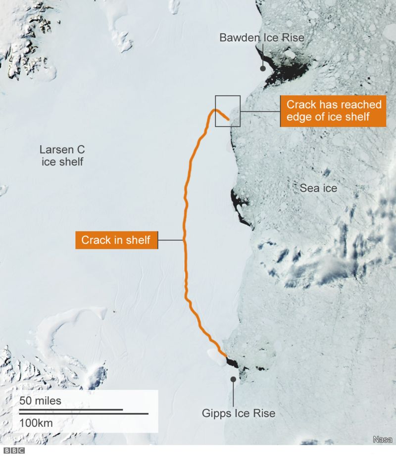 Giant iceberg splits from Antarctic - BBC News