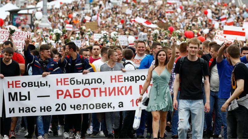 Belarus protests: 'We can breathe for the first time in our lives ...