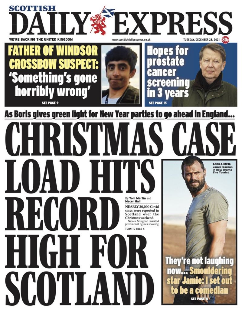 Scotland's papers: 'Omicron tsunami hits' and 'Boxing Day tragedy ...