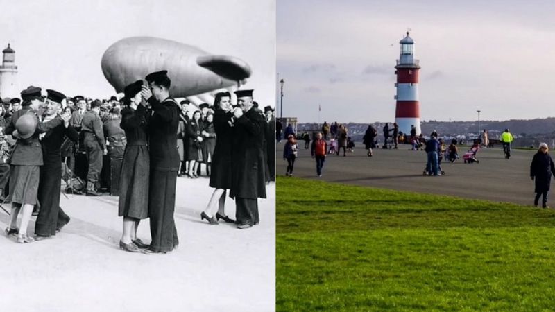 The photographer comparing the Blitz to present-day Plymouth - BBC News