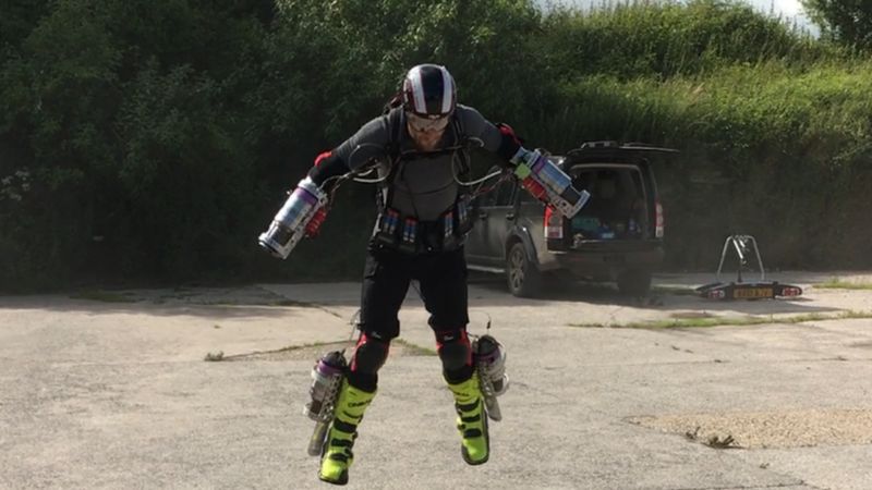 TED 2017: UK 'Iron Man' demonstrates flying suit - BBC News