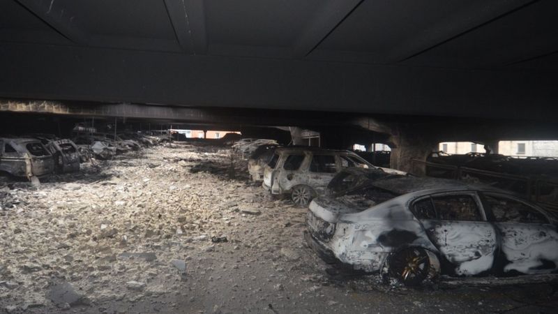 Liverpool Echo Arena car park fire photos released - BBC News