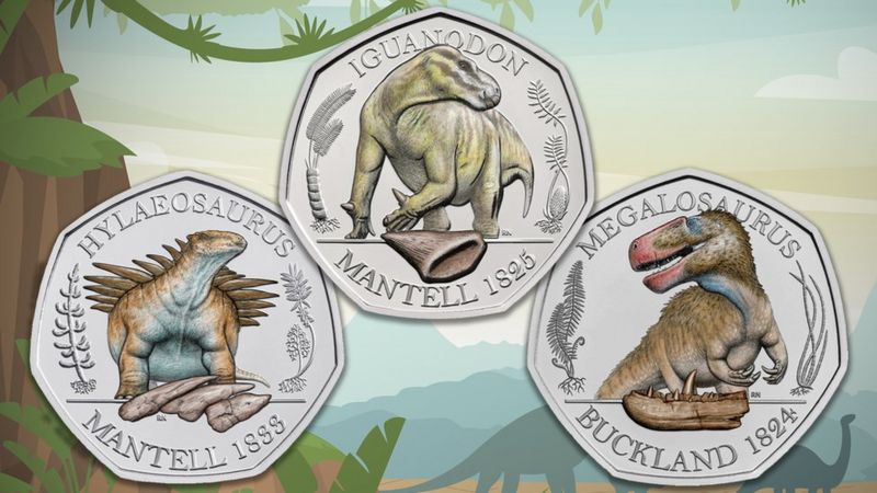 Royal Mint launches first-ever augmented reality dinosaur coins - BBC ...