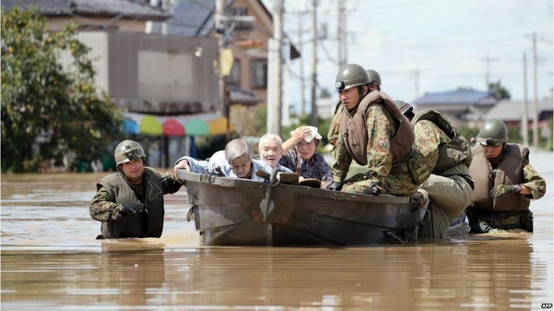 Japan flooding in pictures - BBC News