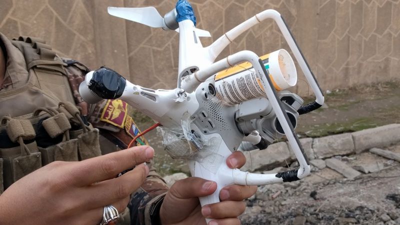 Photos show 'weaponised commercial drones' in Iraq - BBC News