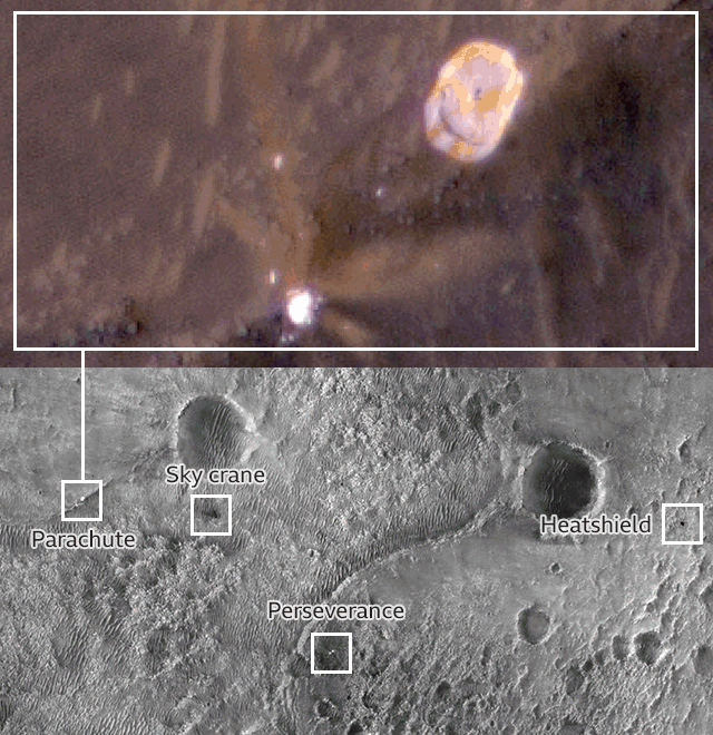 Video shows Perseverance rover's dramatic Mars landing - BBC News