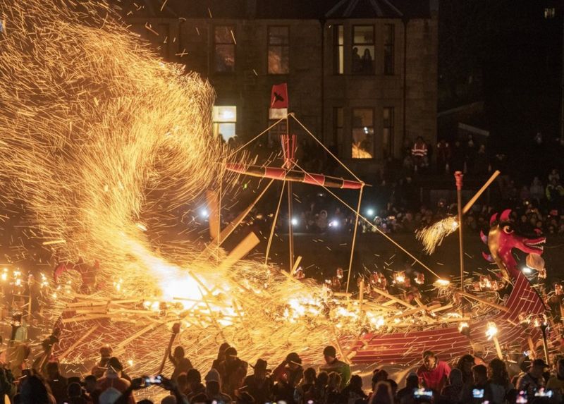 In pictures: Shetland's Up Helly Aa Viking fire festival - BBC News