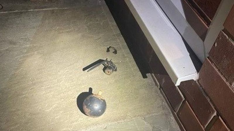 Two men jailed for leaving homemade grenade on Bury doorstep - BBC News