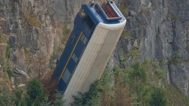 Mission: Impossible train removed from Derbyshire quarry - BBC News