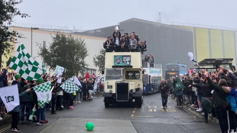 Victory parade for league champions Plymouth Argyle - BBC News