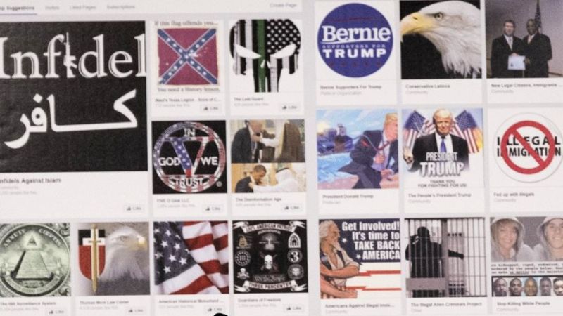 Social Media Images Shown As Evidence Of Russian Trolls Bbc News