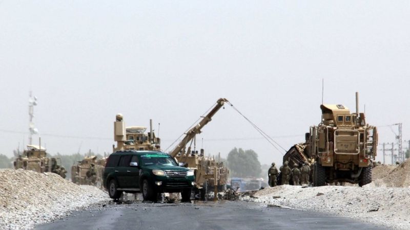 Taliban suicide bomb kills two American soldiers - BBC News