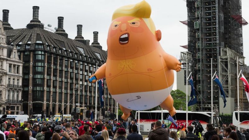Donald Trump baby blimp re-inflated by museum conservators - BBC News