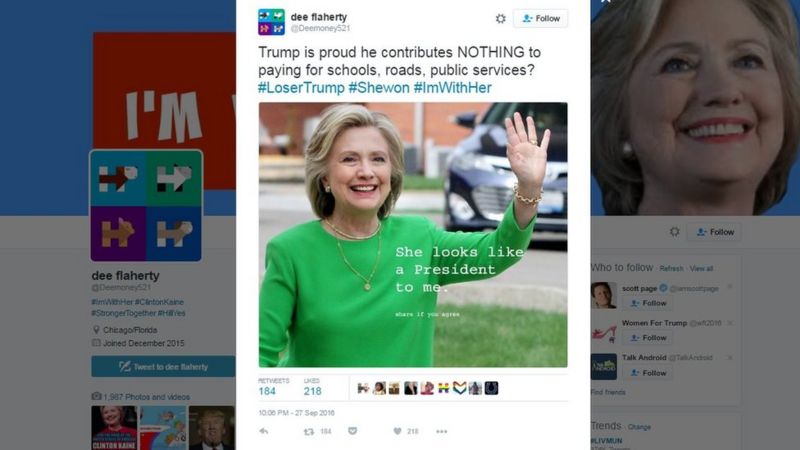 Trump's Twitter debate lead was 'swelled by bots' - BBC News