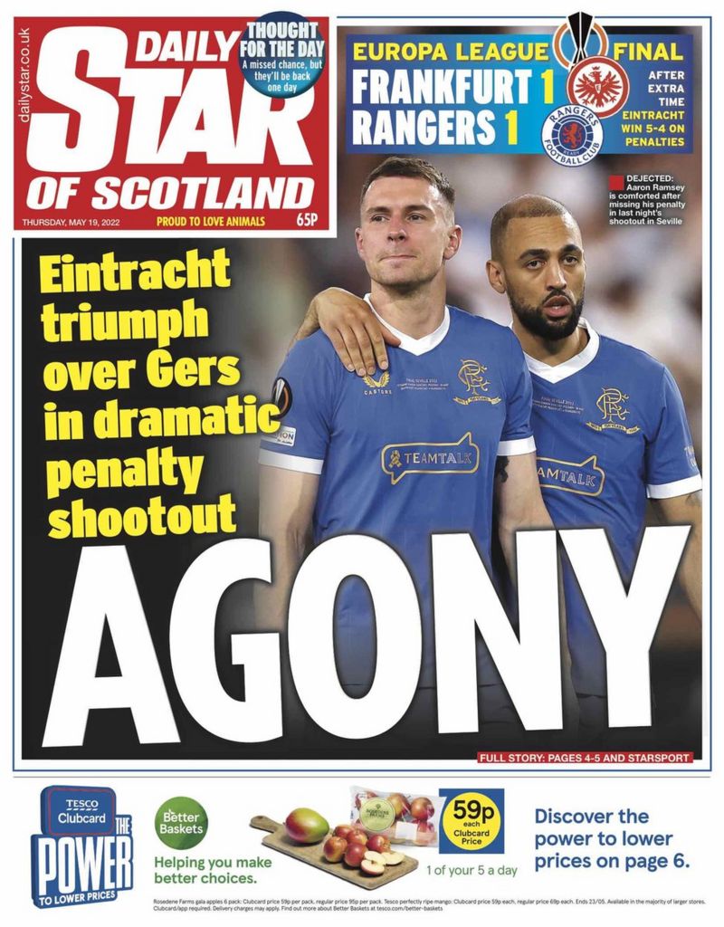 Scotland's papers: Rangers 'pain in Spain' and ScotRail 'cuts chaos ...