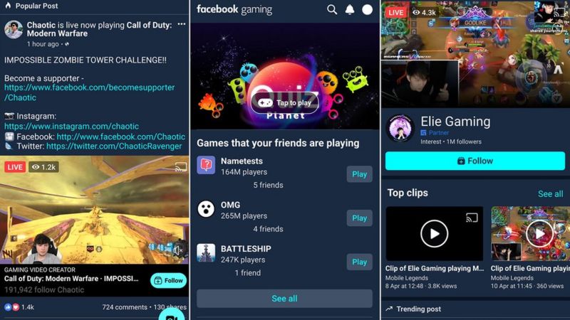 Facebook reveals Gaming app to rival Twitch and YouTube - BBC News