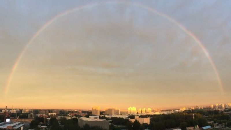 The wonder of a rainbow in Beijing - BBC News