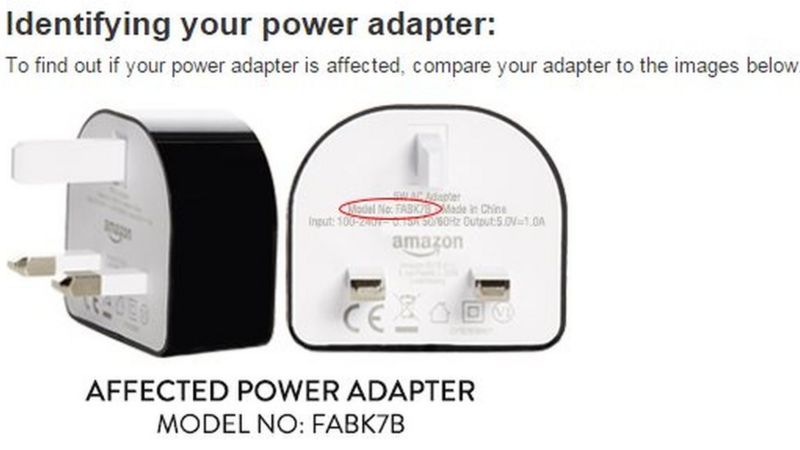 Amazon recalls Fire tablet power adapters in UK and Ireland - BBC News