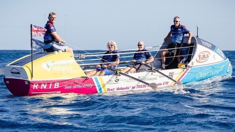 Wrekin Rowers complete ocean challenge across Atlantic - BBC News