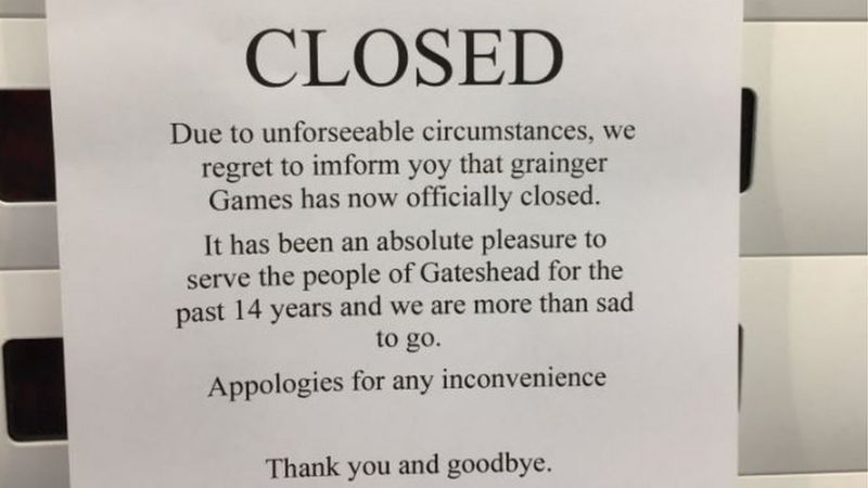 Grainger Games gaming store to close all 67 stores - BBC News