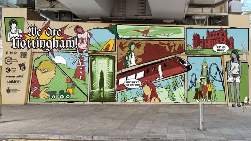 Nottingham: New mural to be unveiled near railway station - BBC News